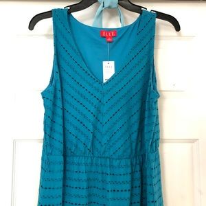 Elle | Dresses | Nwt Elle Vneck Turquoise Eyelet Dress With Belt | Poshmark